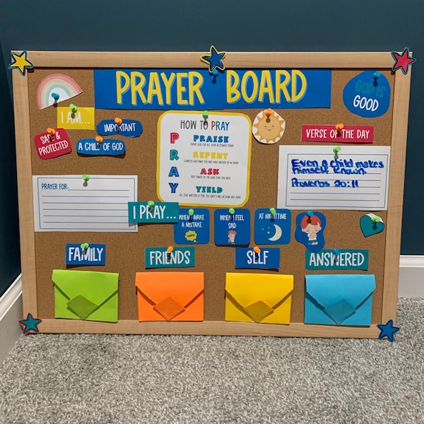 Printable Prayer Board Kit, Prayer Cards, Christian Wall Collage Bible ...