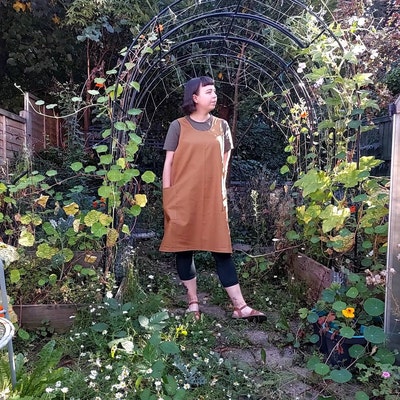 Khaki Moss Green Heavy Cotton Japanese Apron, With Crossover Back and ...