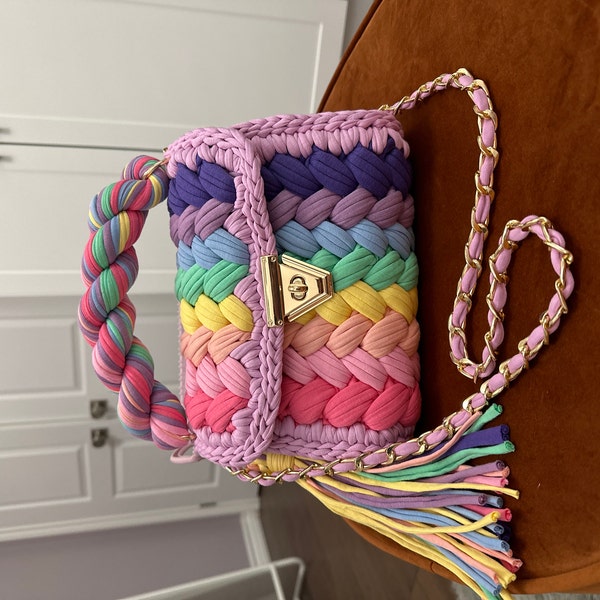 Handmade Bag/crochet Bag/luxury Bag/hand Woven Bag/bag/hand Knitted Bag ...
