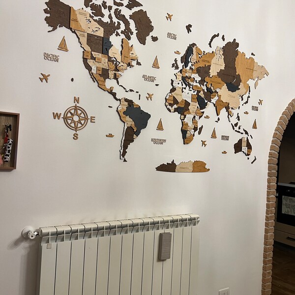 Wooden World Map , DIY Map , World Map Wall Art, Home Decor ...