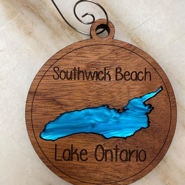 Lake Superior Map, Laser Engraved, Walnut & Blue Pearl Acrylic, Lake ...