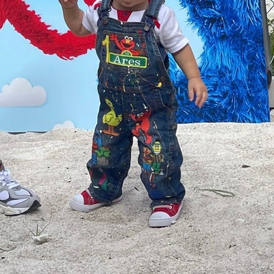Elmo Overalls, Overalls Birthday Outfit, Custom Overalls, Sesame Street ...