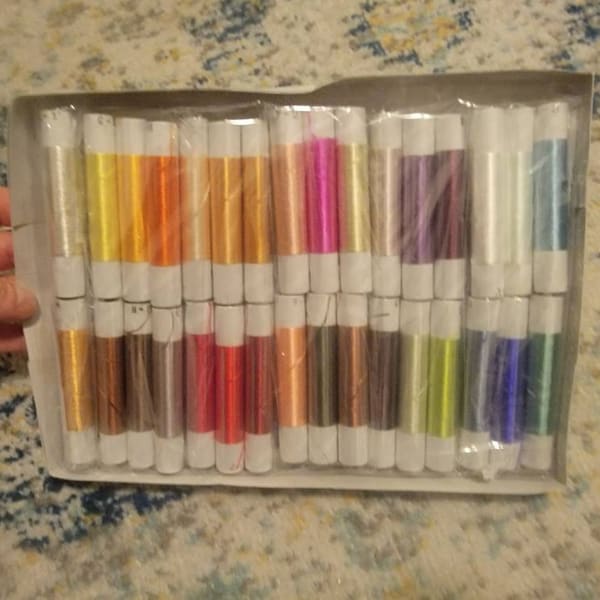 Non-twisted Flat Silk Thread 20 Colors Plus Gold & Silver - Kyoto Silk ...