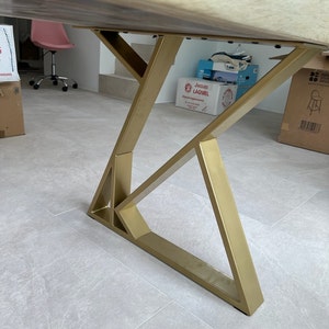 Metal Dining Table Legs set of 2. T Shape Steel Table Legs. - Etsy