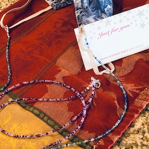 NEW COLORS Beaded Mask Holder, Mask Chain, Bead Mask Lanyard, Adult ...