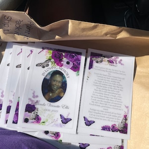 DIY Printable Memorial Program Simple Blue & White Printable Funeral ...