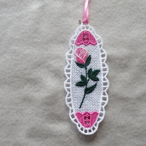 FSL Floral Bookmark Machine Embroidery Design Ornament Free Standing ...