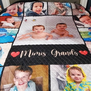 Custom Photo Quilt, Photo Quilt, Memory Quilt,dog Quilt,dog Mom,dog ...