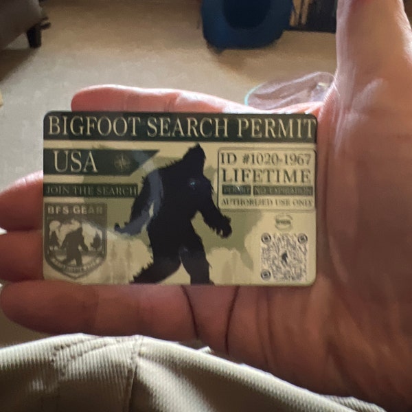 Bigfoot Search Permit 2x3.5 Wallet-sized Metal Card - Etsy