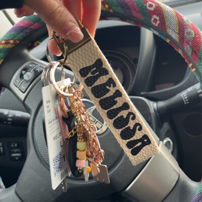 Custom Name Keychain Wristlet / Key Fob Wristlet / Cute Keychain / Car ...
