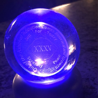 NA Yearly Crystal Coin Sphere Recovery Medallion 1 70 Years - Etsy