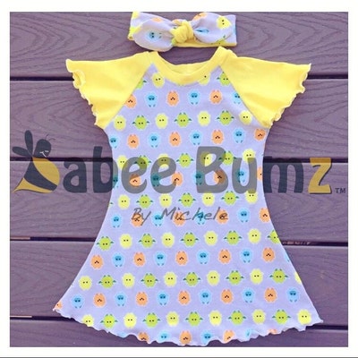 Long Sleeve Nightgown PDF Pattern 6mos to 10 Years, Short Sleeve Option ...