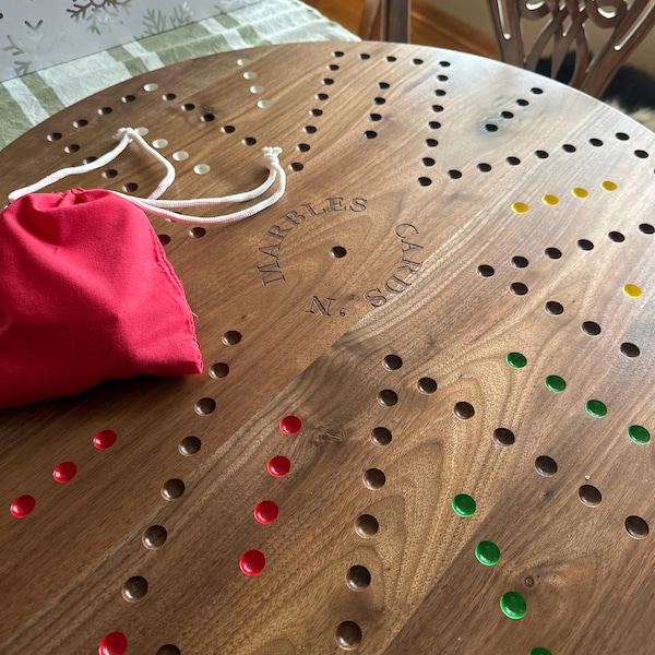 RUSTIC KNOTTY WALNUT Cards 'N Marbles With Handle - Etsy