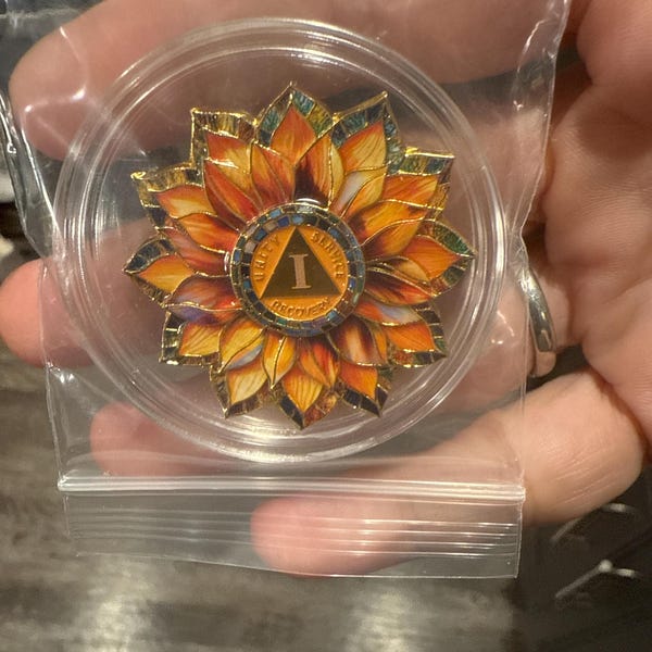 1-99 Years AA Sobriety Coin, Valley Mandala Customized Perfect ...