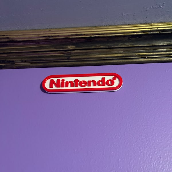 Nintendo Video Game Logo Sign 8.5in (3D Printed, Man Cave, Game Room ...