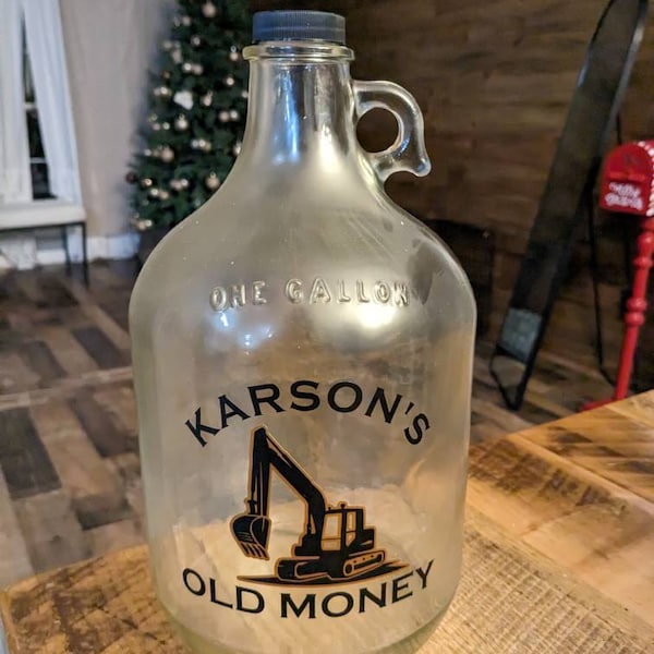 Our Adventure Fund ~ World Map Money Jar Travel Fund - 1 Gallon Glass ...