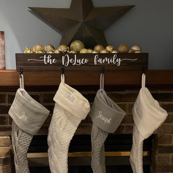 34 Stocking Holder for Mantel, Mantle Stocking Hanger, Personalized ...
