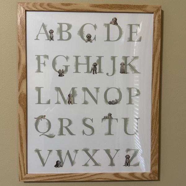 Puppy ALPHABET POSTER | Puppy Nursery Decor | Puppy Dog Wall Art for a ...