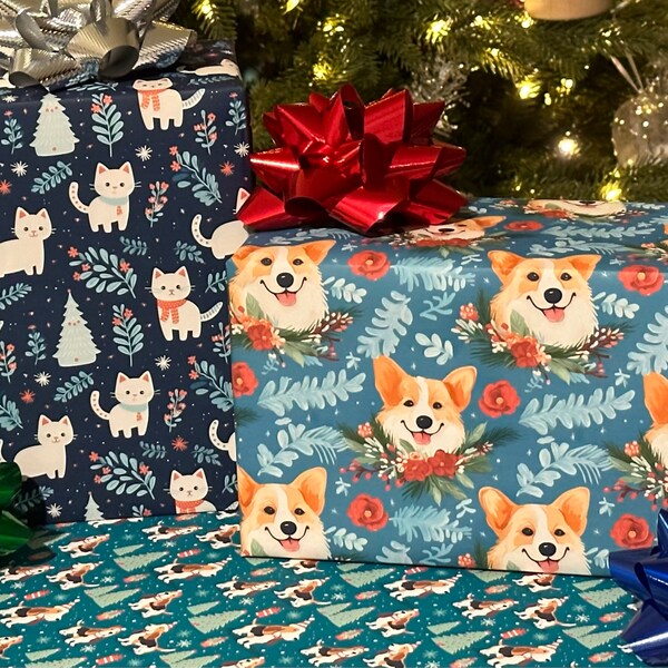 Golden Retriever Christmas Joy Gift Wrap, Premium Holiday Paper for Dog ...