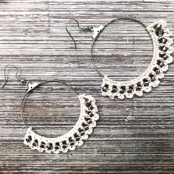 Beginner Friendly Scalable Crochet Pattern, Crochet Hoop Earrings PDF ...