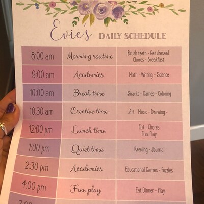 Editable Home School Daily Planner, Editable Daily Routine Schedule ...