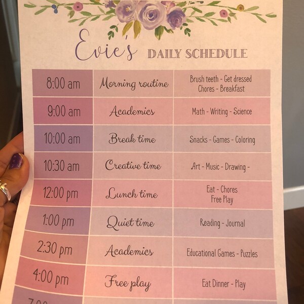 Editable Home School Daily Planner, Editable Daily Routine Schedule ...