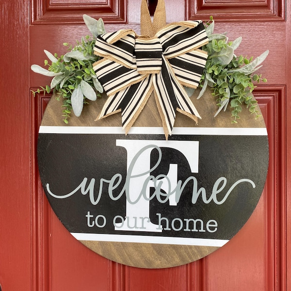 Front Door Decor Welcome to Our Home Year Round Wreath Front Door ...