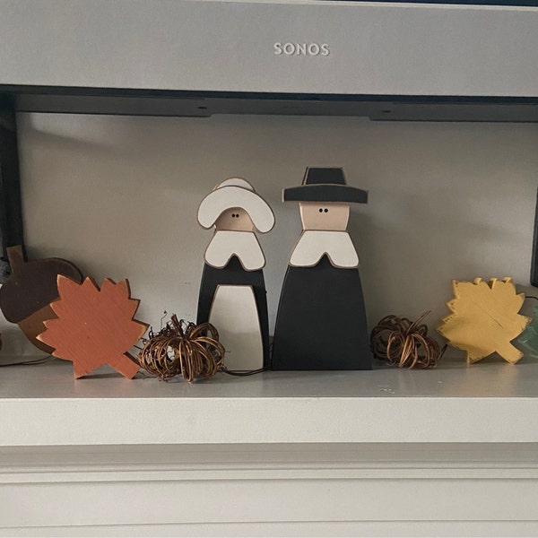 Handmade Thanksgiving Pilgrim Set: 7" Fall Decor - Etsy