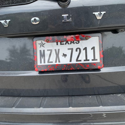 Blood Splattered Black Plastic License Plate Frames Car Truck Zombie ...