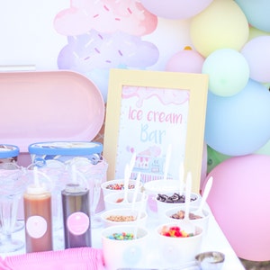 Ice Cream Bar Sign Ice Cream Social Birthday Ice Cream Truck Party Sign ...