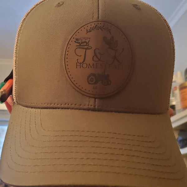 Custom Leather Patch Hats, Logo Hats, Laser Engraved Leather Patch ...
