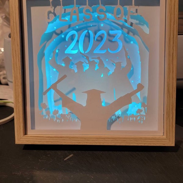 Layered Graduation Shadow Box Template, 3D Light Box Svg, Shadow Box ...