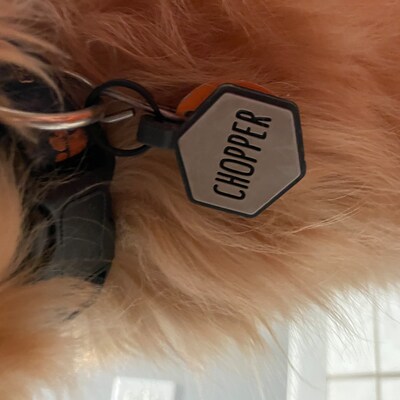 Grey Dog Tag Silicone Dog Tag Hexagon Pet ID Quiet Dog Tag Durable Pet ...