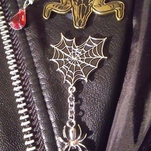SPIDERWEB ENAMEL PIN, Spider Pin, Web Pin, Spider Web Pin, Horror Pin ...