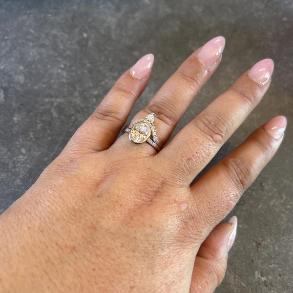 14kt Gold With 3ct Emerald & Tapper Baguette Moissanite Three Stone ...