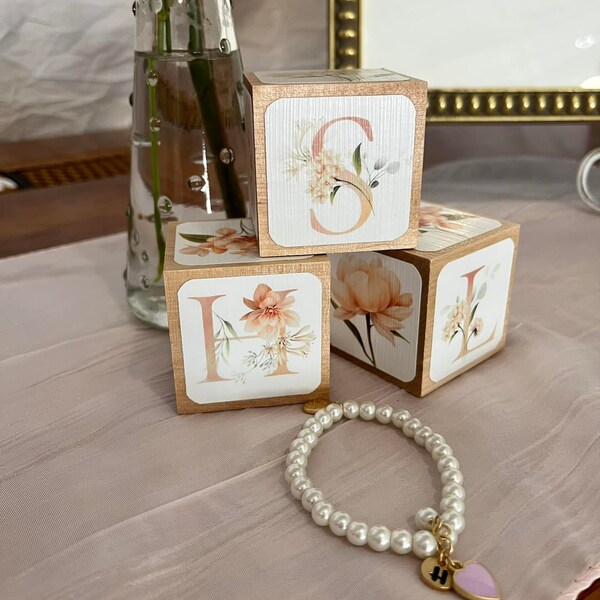 Personalized Wooden Name Baby Blocks - Letter Blocks - Baby Shower ...