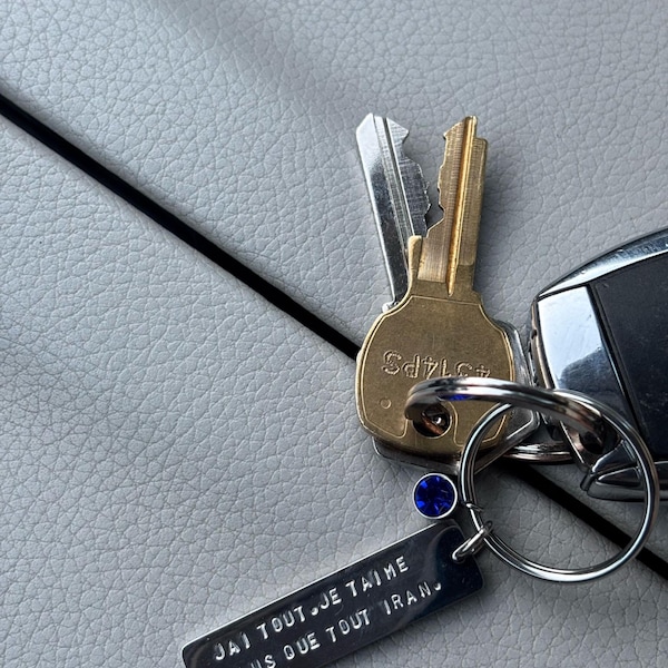 Personalized Gold Keychain | Custom Engraved Name Date Message Keychain ...