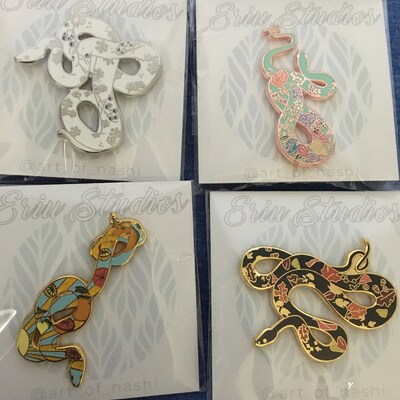 Seasonal Snake Hard Enamel Pins - Etsy