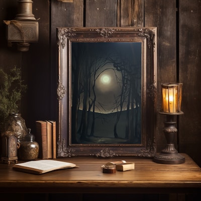 Antique Frame Mockup, Vintage Art Mock Up, Dark Academia Frame Mock Up ...