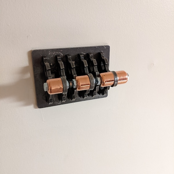 Triple-gang Gear Light Switch Cover With Lever and Copper Handles ...