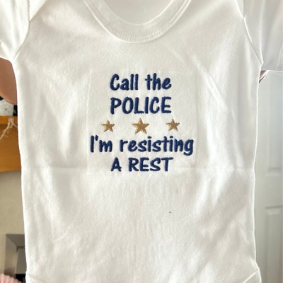 Cute Baby Police Themed Vest, Gender Neutral Bodysuit Embroidered ...