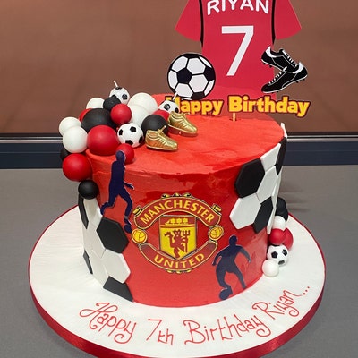 Personalised Man Utd Style Cake Topper. Manchester United Cake ...