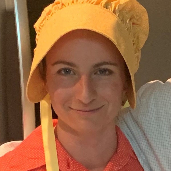 Bonnet and Apron-black and White Floral Print on a Hot Pink Background ...