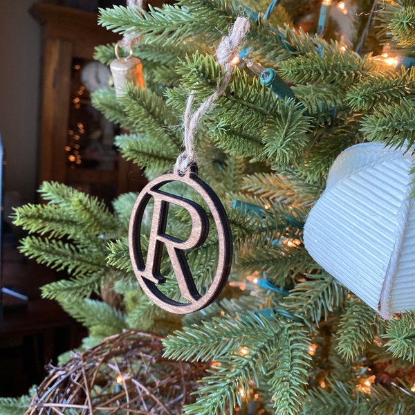 Personalized Initial Gift Tag: Rustic Boho Christmas Monogram - Etsy