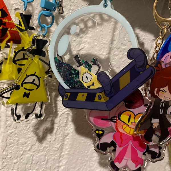Bill Cipher Gravity Falls Liquid Shaker Charm - Acrylic ...
