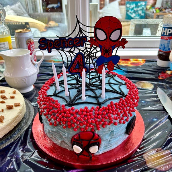 Personalised Spider-man Cake Topper With the Option of Added Stickers ...