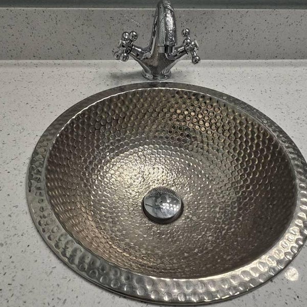 Handmade Hammered Brushed Brass Bathroom Sink, Moroccan Antique Vessel ...