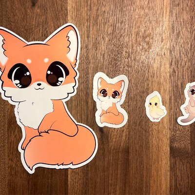 Kawaii Style Cute Fox Sticker - Etsy