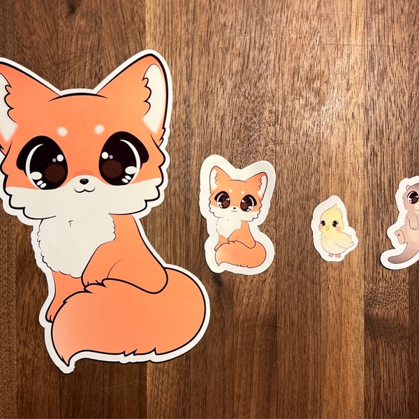 Kawaii Style Cute Fox Sticker - Etsy