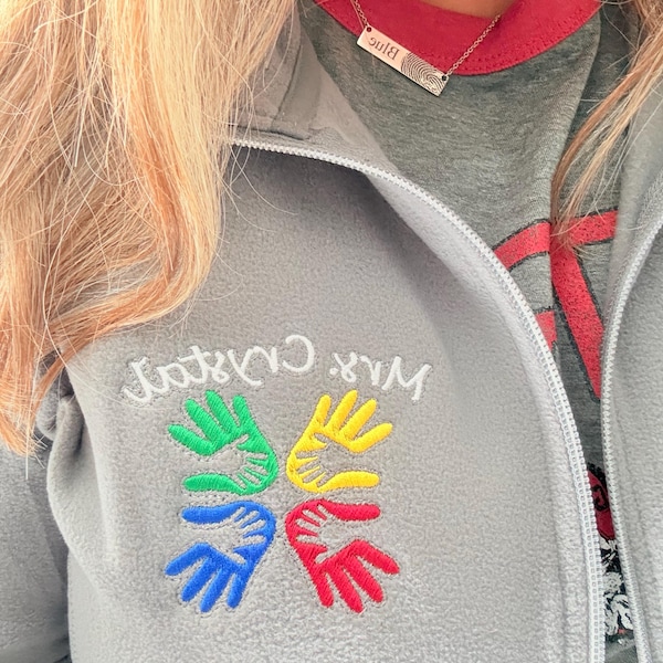 Personalized Teacher Fleece Jacket – Embroidered Quarter-zip Workwear ...